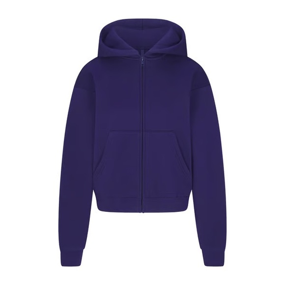 SKIMS | Tops | Skims Cotton Fleece Full Zip Hoodie Sweatshirt In ...
